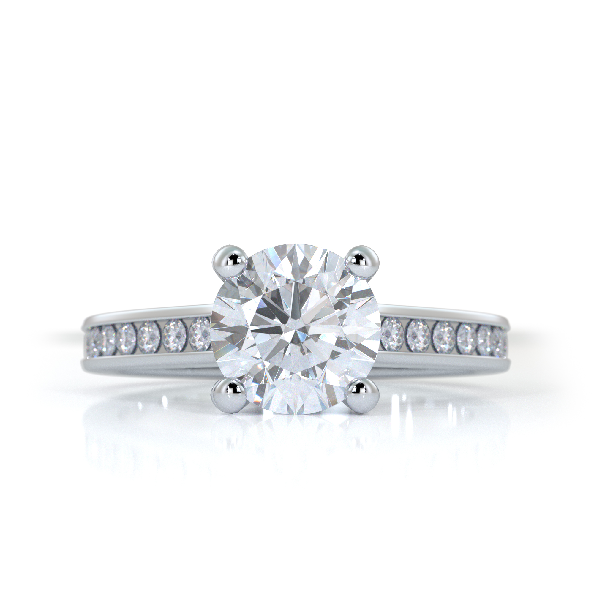 Mystic, An Inset Pavé Diamond Engagement Ring Setting