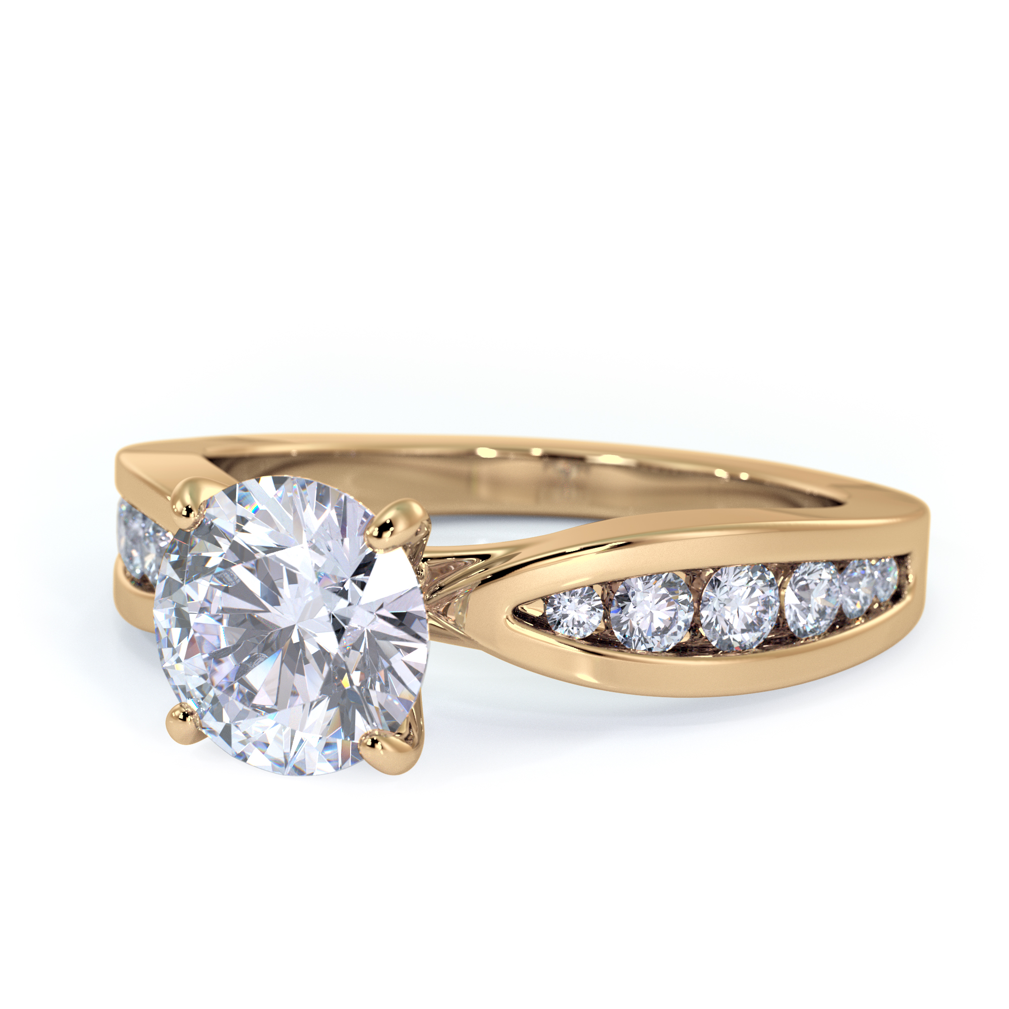 Jasper, A Pavé-set, Tapered Band Diamond Engagement Ring