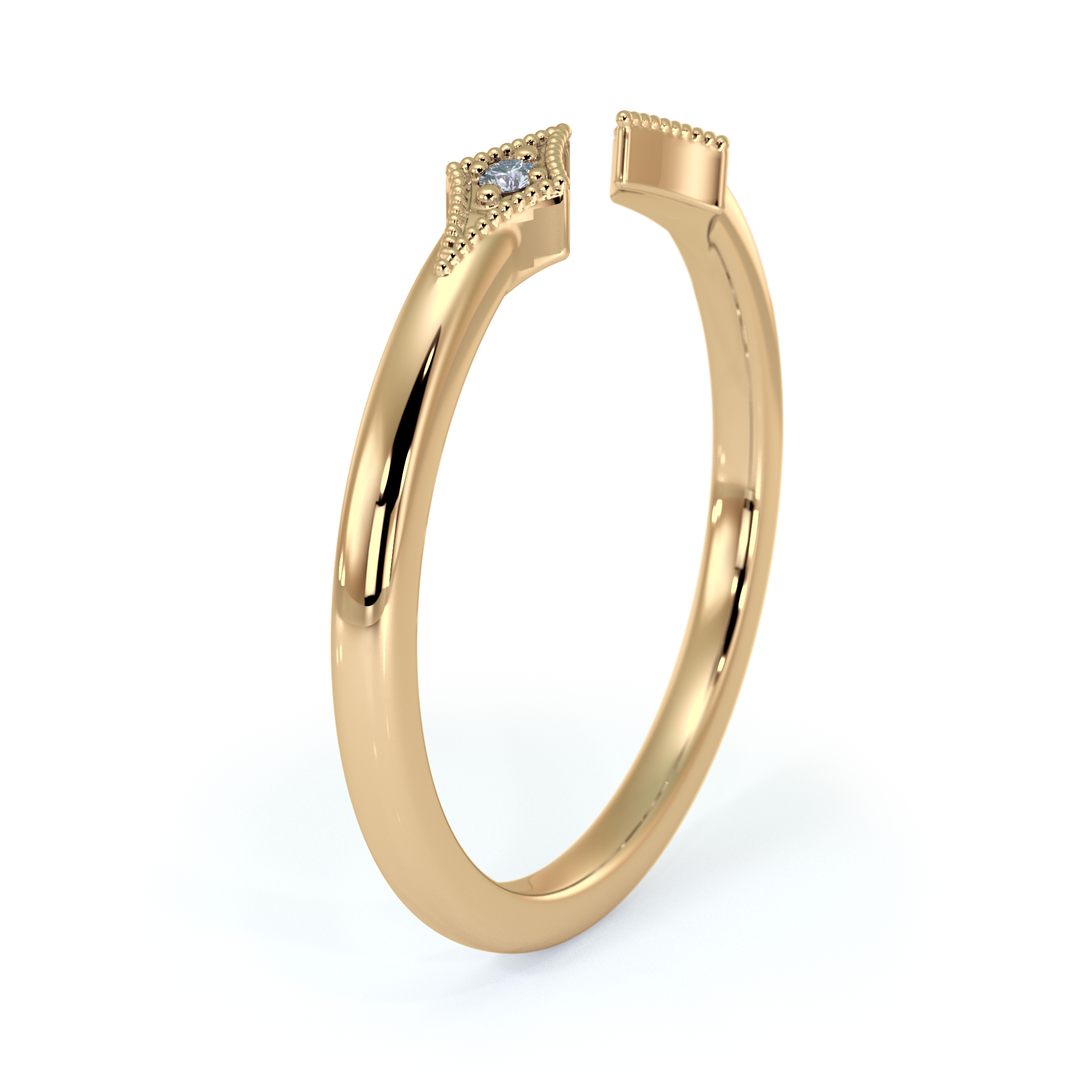 Fashionable Split Ring with Gorgeous Millgrain Detailing