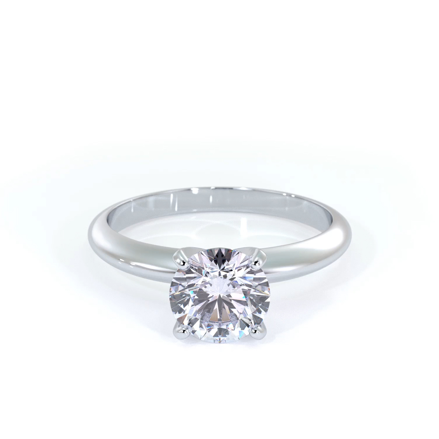 Azure Four Round Cut Solitaire Engagement Ring